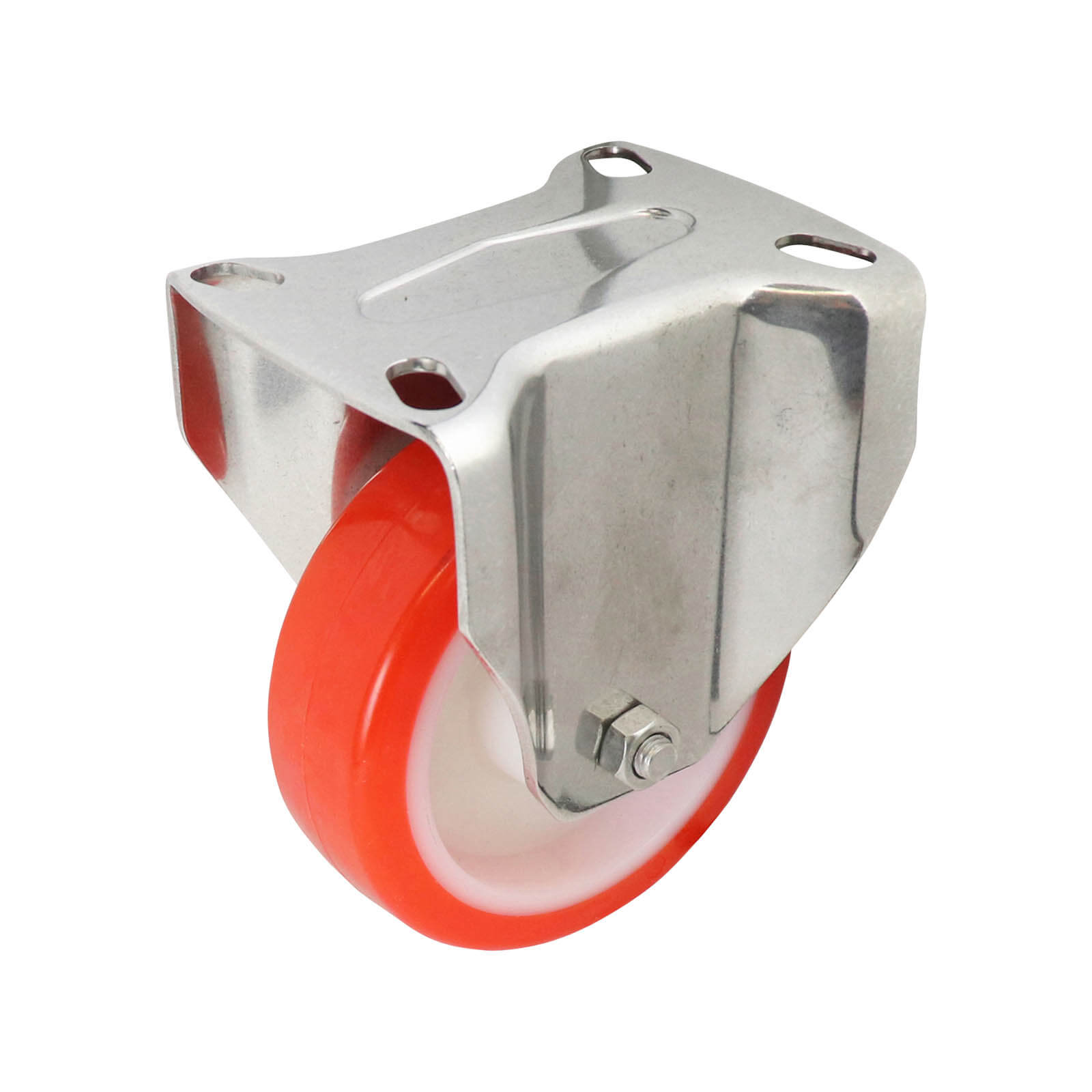 100mm Fixed Plate Castor - Urethane Wheel | AIMS Industrial